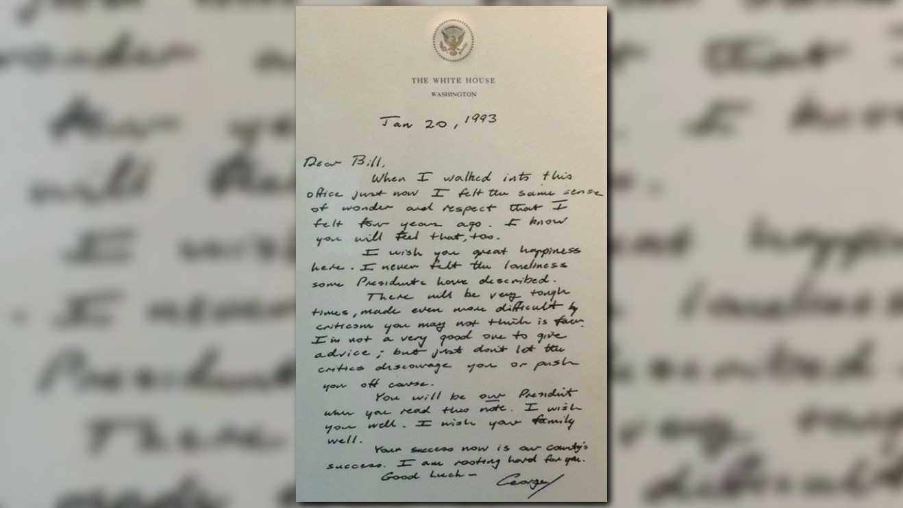George H. W. Bush's 1993 letter to Bill Clinton goes viral | 12newsnow.com