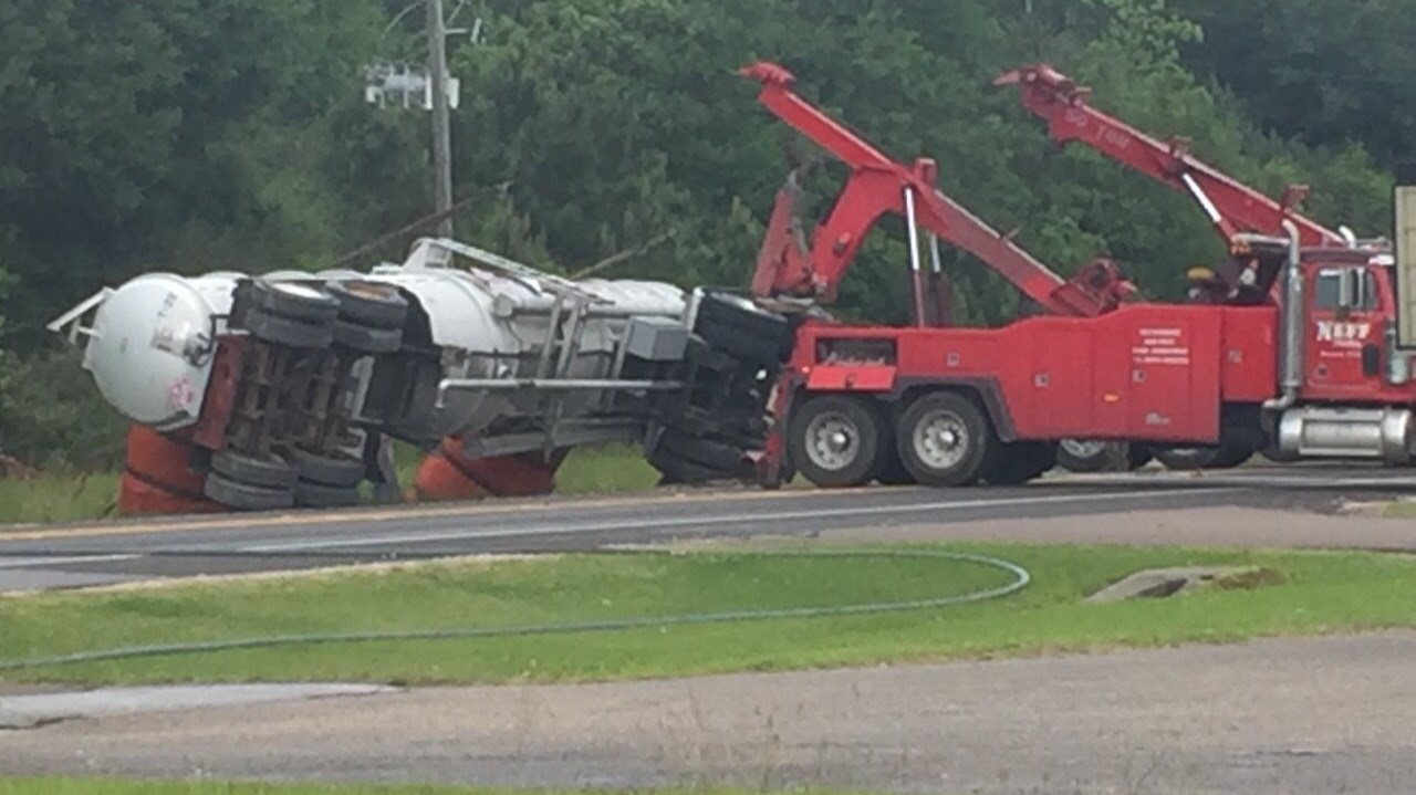 All clear given after overturned tanker prompts almost 5 hour ...